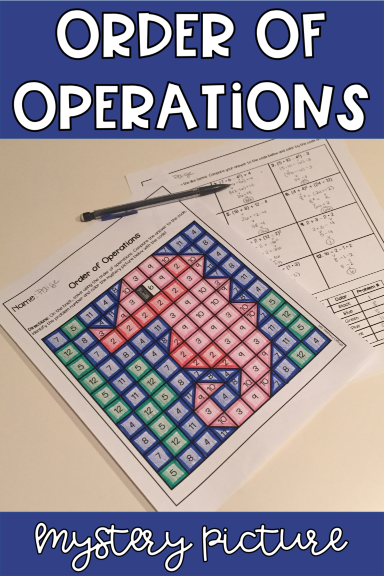 Order Of Operations Mystery Picture Worksheet | Order of Operation ...