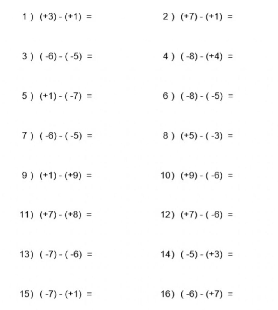 Order Of Operations Using Integers Worksheets | Order of Operation ...