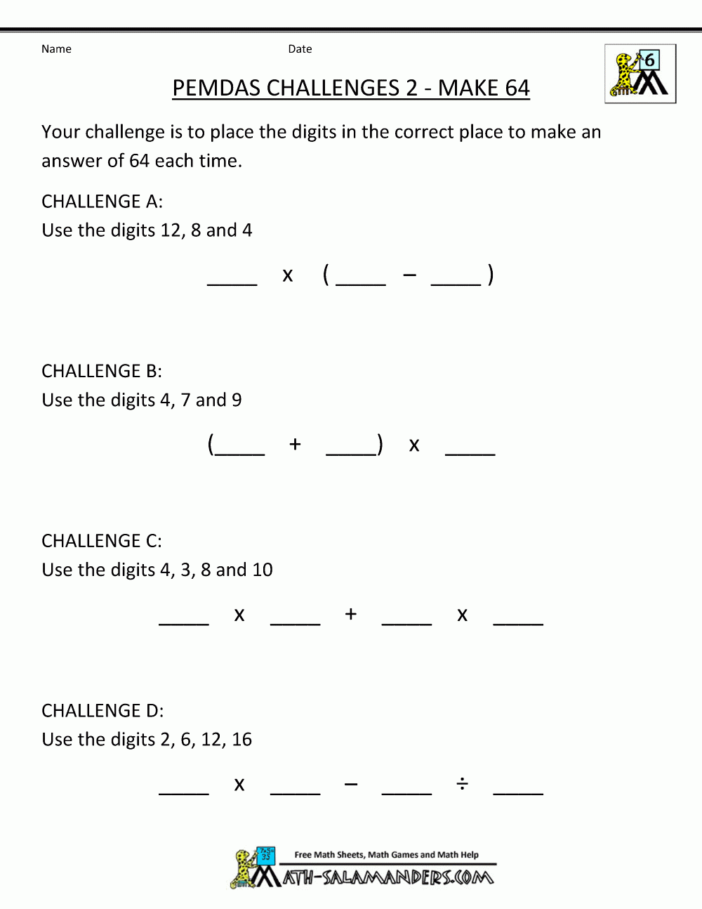 Order Of Operations Problem Solving Worksheets Order Of Operation Order Of Operations Problem Solving Worksheets Order Of Operation