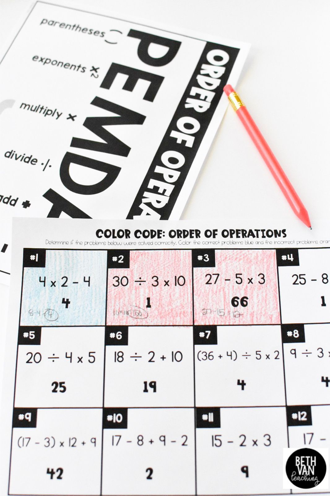 Order Of Operations Worksheet Without Exponents Order Of Operation