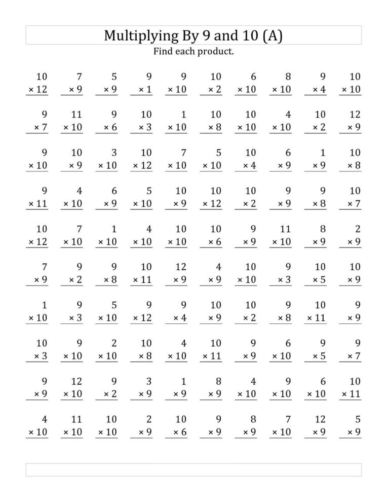Times Tables Drills Worksheet | Order of Operation Worksheets